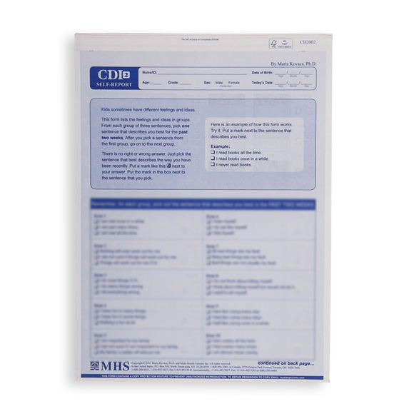 Children's Depression Inventory 2 (CDI 2) Self-Report Short Forms